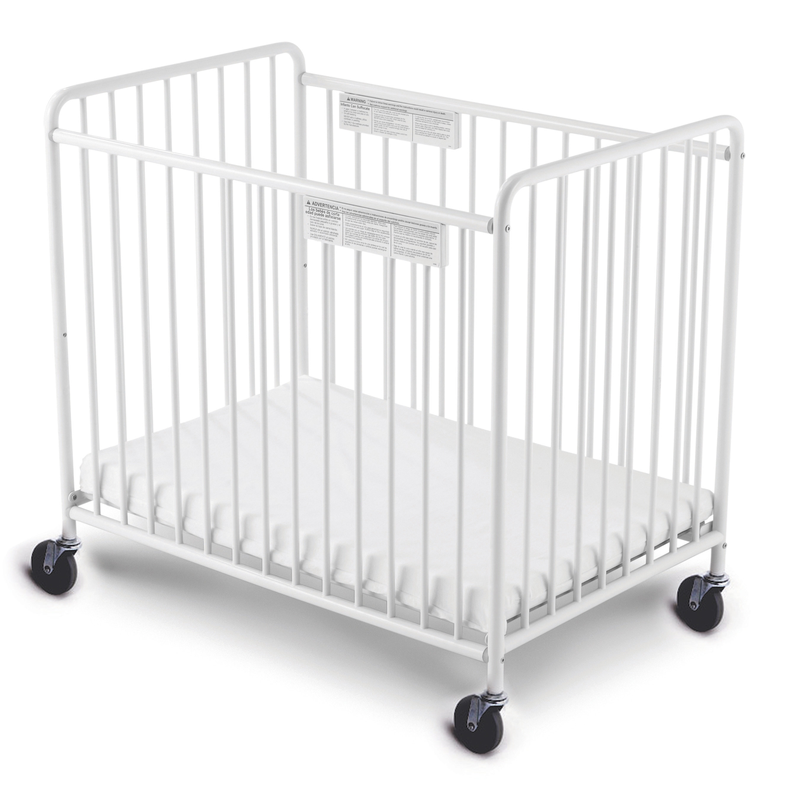 Foundations Chelsea Slatted Mini Portable Crib with Mattress | Wayfair