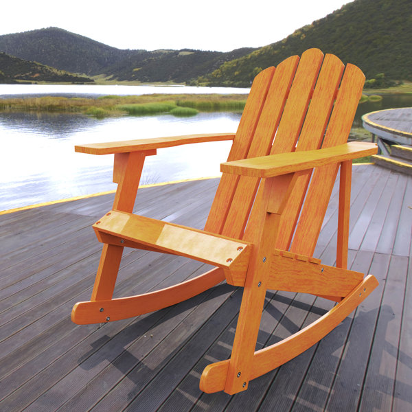 Rosecliff Heights Avemaria Solid Wood Rocking Adirondack Chair | Wayfair