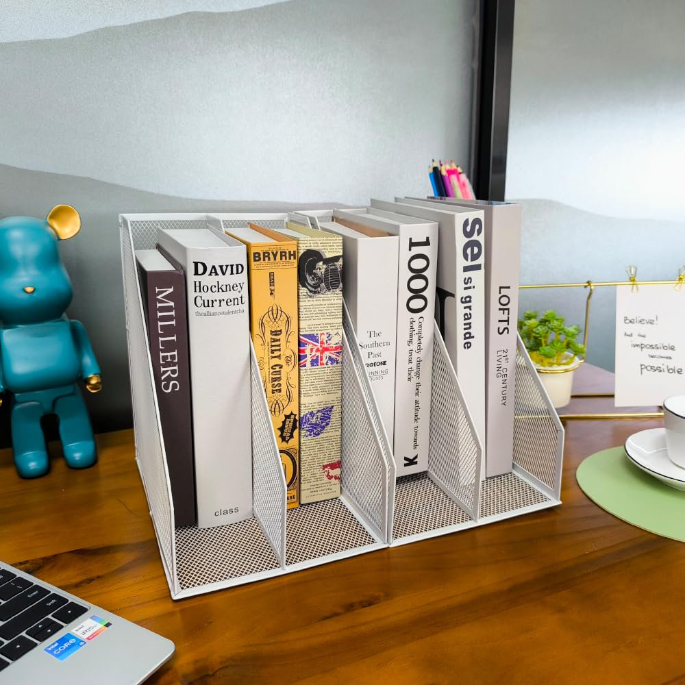 Inbox Zero Metal File Holder With Compartments - Rust-Resistant Desk ...
