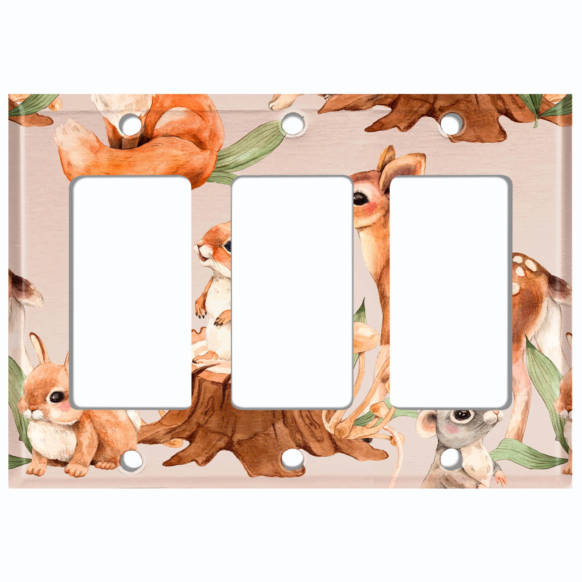 WorldAcc Metal Light Switch Plate Outlet Cover (Animal Deer Squirrel ...