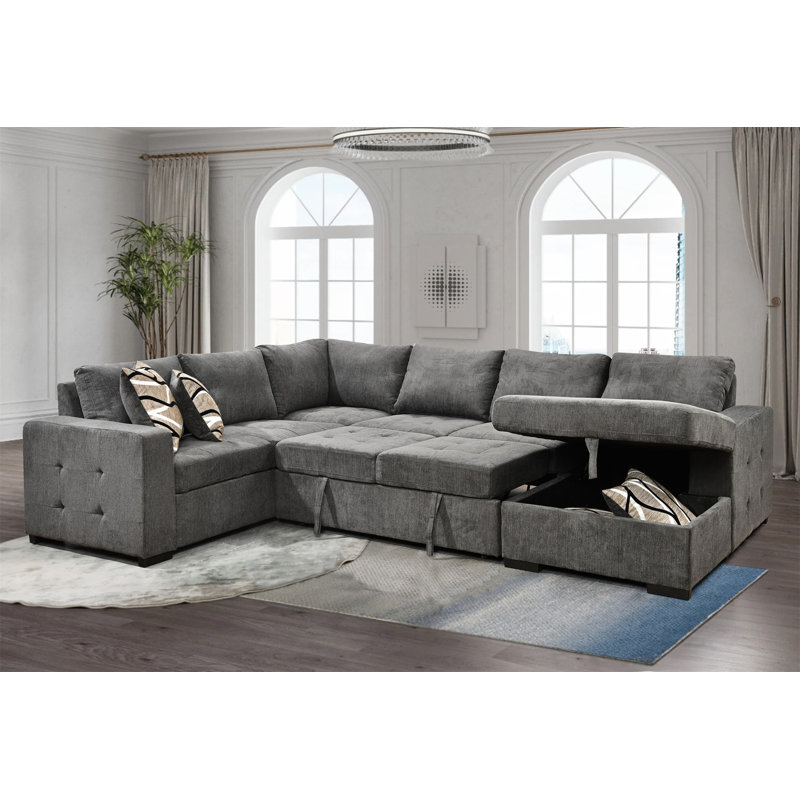 Hokku Designs 123" Oversized Sectional Sofa With Storage Chaise,sofa ...
