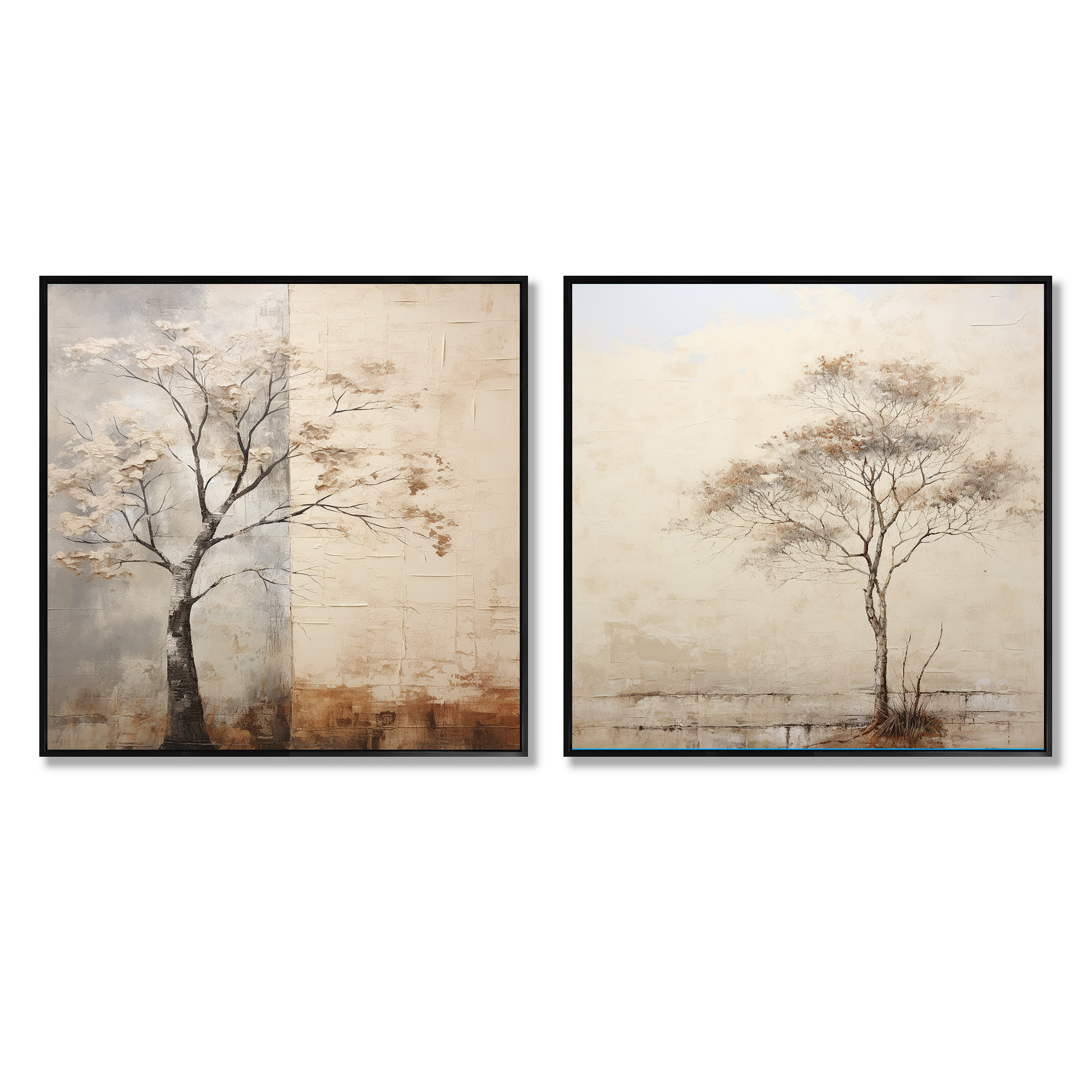 Lark Manor African Beige Tree III - Tree African Square Collage Set Of ...