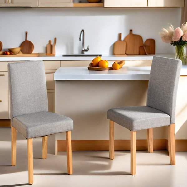 Marlow Home Co. Dining Chairs Frabic Chairs With Wood Legs For Kitchen ...