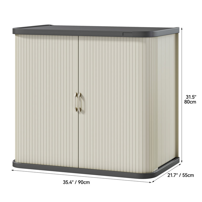 Balconera 90 Gallon Resin in Beige Cabinet Deck Box in Beige & Reviews ...