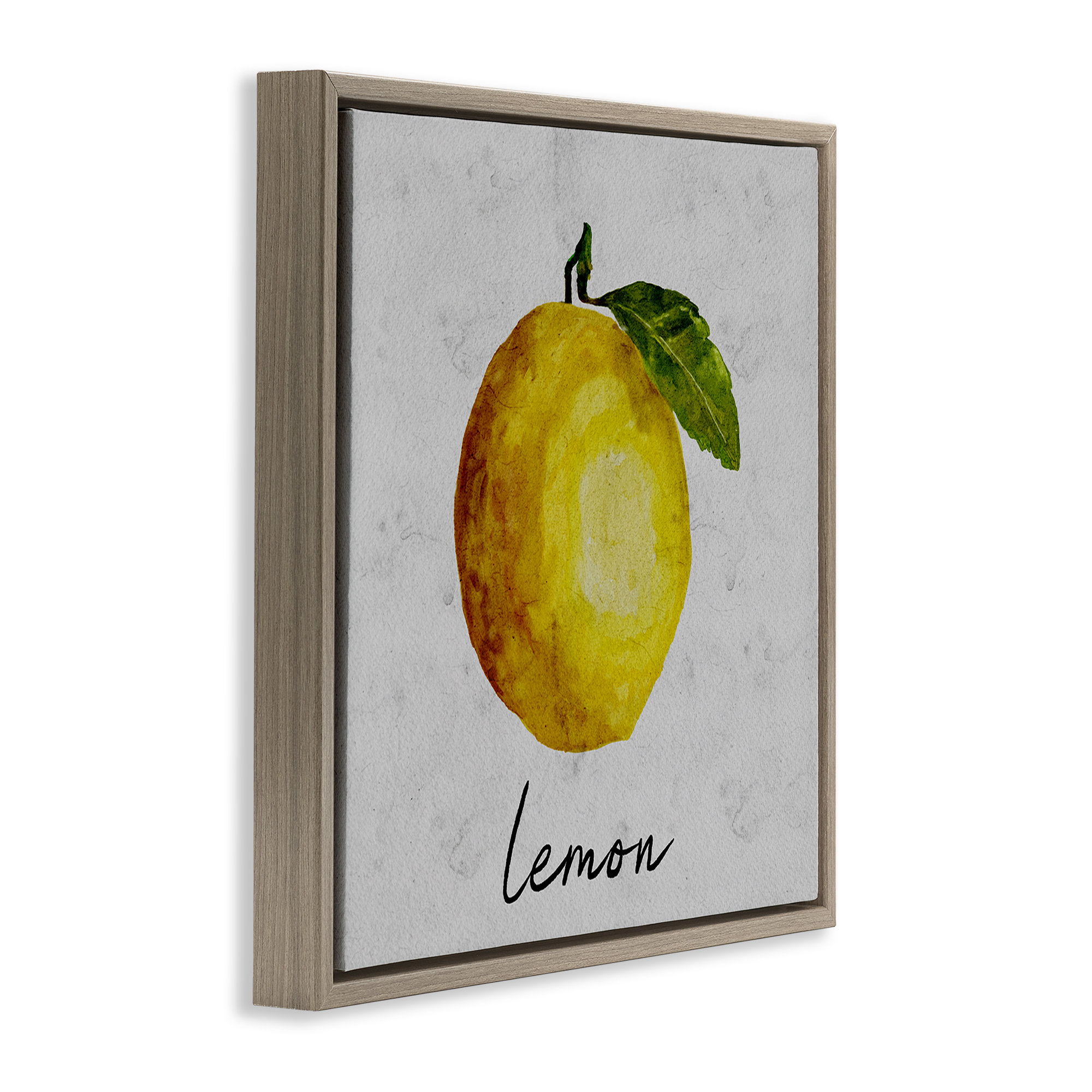 Winston Porter Kitchen Lemon With Leaf Framed Floater Canvas Wall Art ...