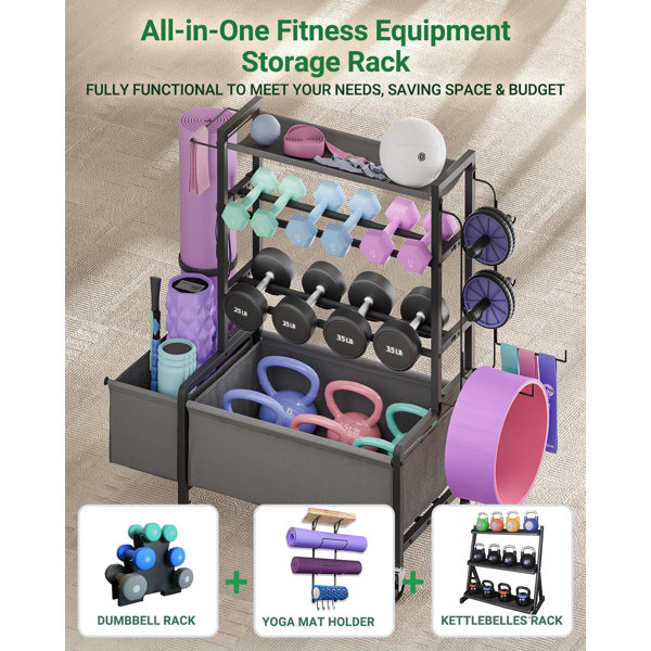 Rebrilliant Adjustable Dumbbell Rack, Weight Rack For Dumbbells, Home ...