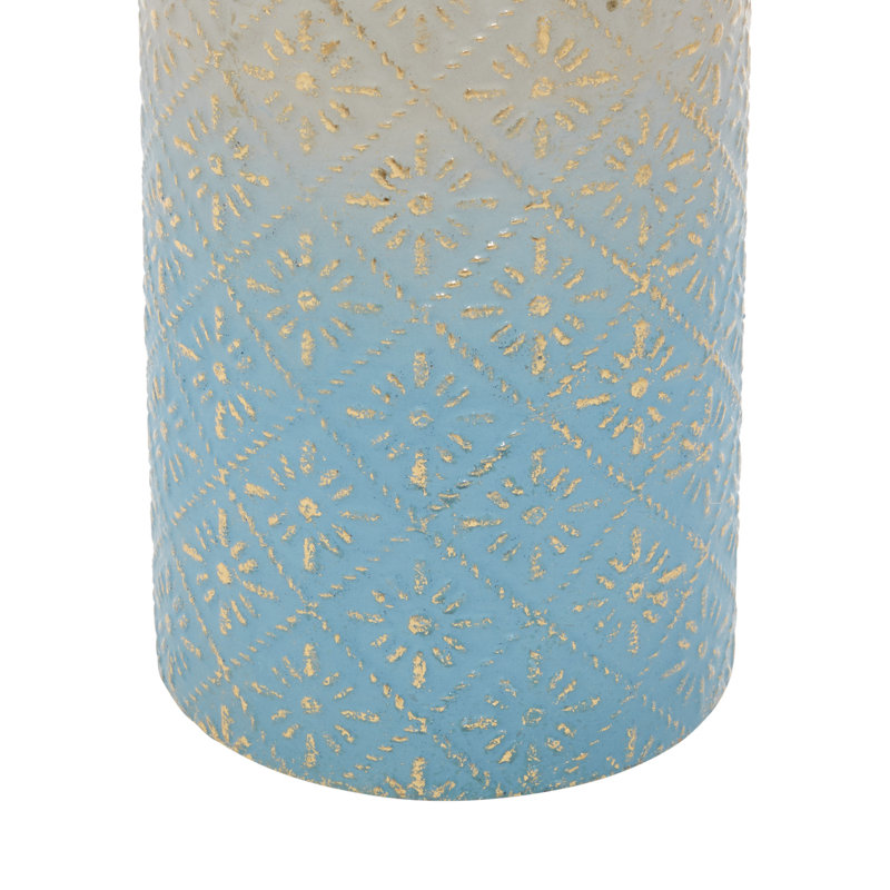 Etta Avenue™ 3 Piece Annamarie Blue/Gold Metal Floor Vase Set & Reviews ...
