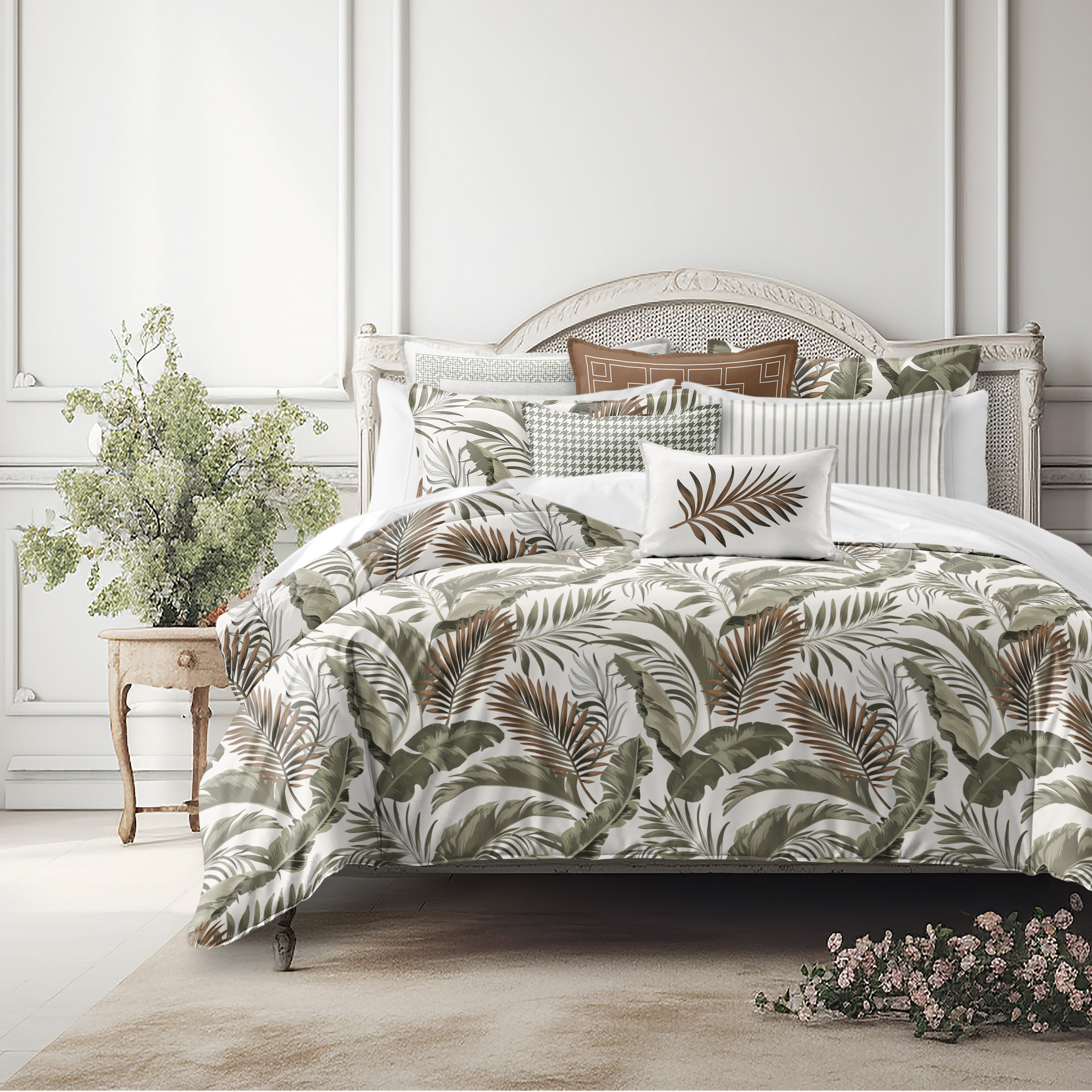 6ix Tailors Fine Linens Frondosa Copper Cotton Comforter Set 8 Piece ...