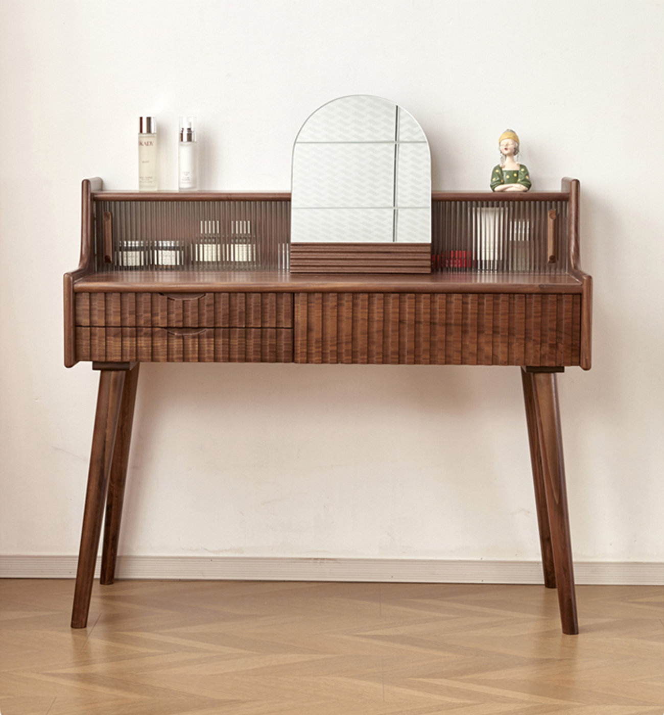Corrigan Studio Black Walnut Modern And Minimalist Makeup Vanities ...