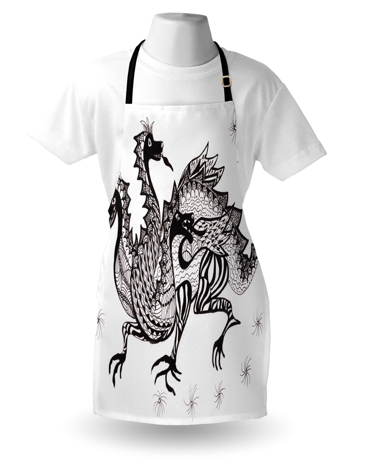 East Urban Home Dragon Apron Unisex 3 Headed Wild Character Adult Size ...