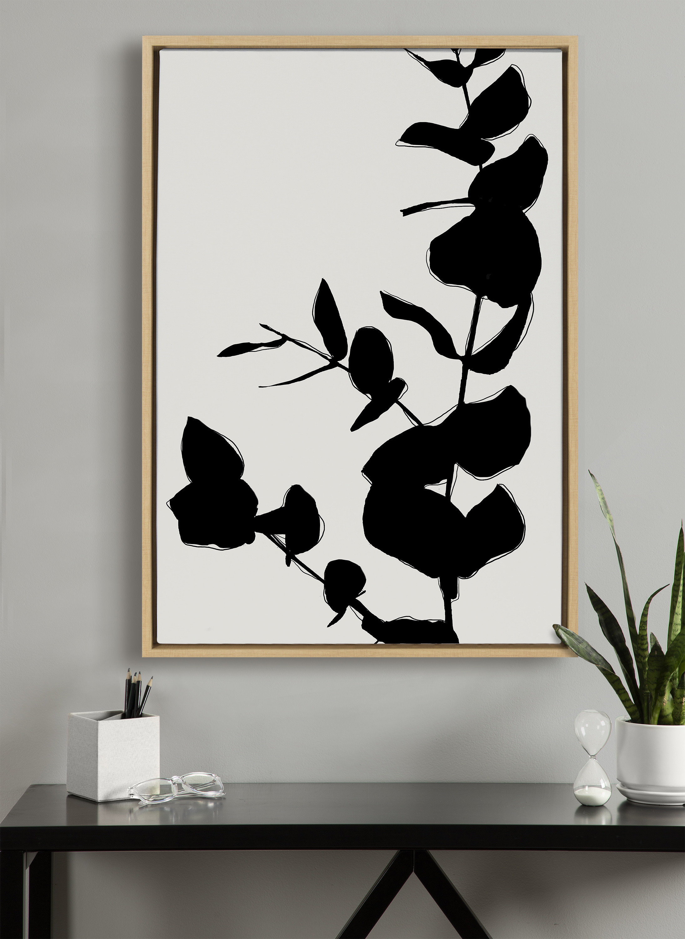 The Holiday Aisle® BB Branch by Border Bloom Framed Canvas Wall Art ...