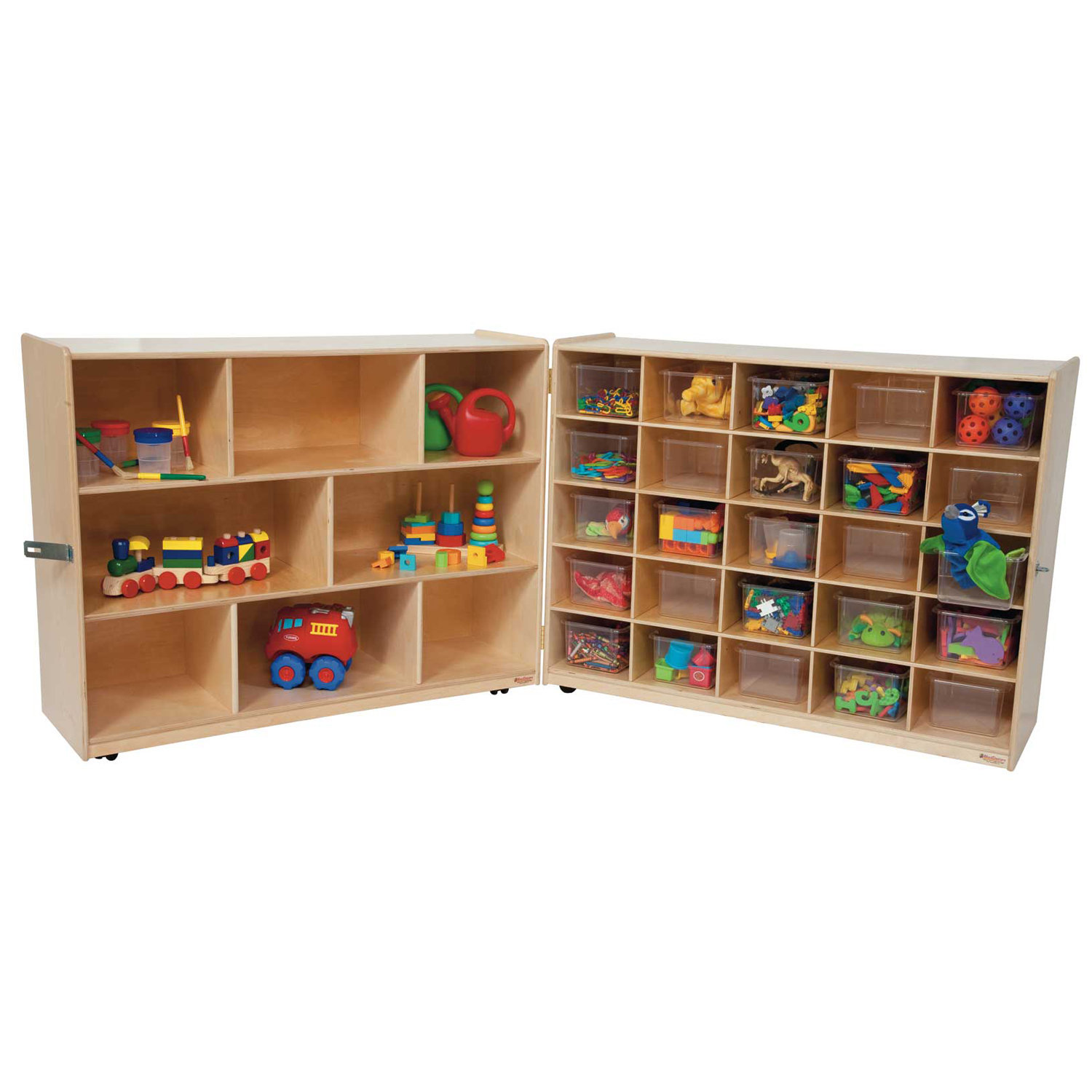 Wood Designs Tray and Shelf Folding Storage with (25) Trays | Wayfair
