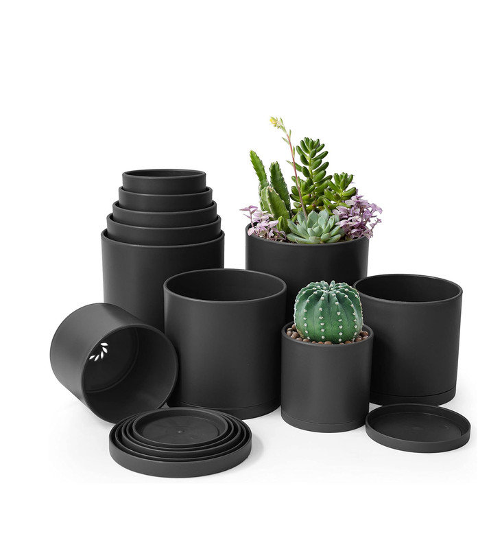 Ivy Bronx Plastic Plant Pots, Small Planter Pots for Plant with ...