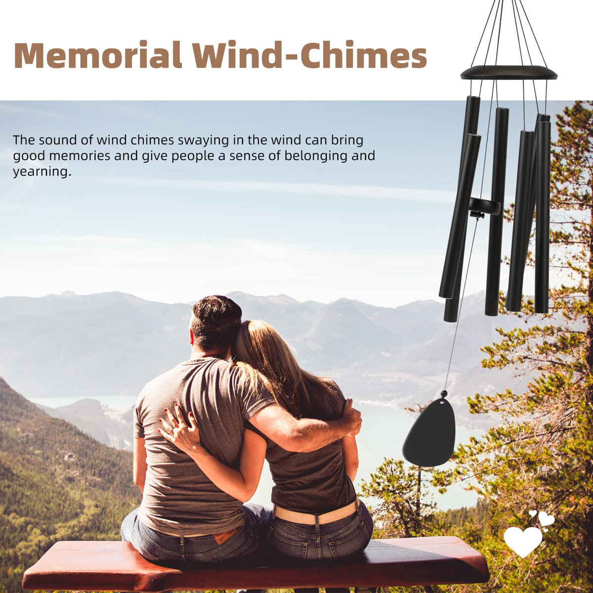 Arlmont & Co. Wind-Chimes-Outdoor-Deep-Tone, Large Soothing Melodic ...