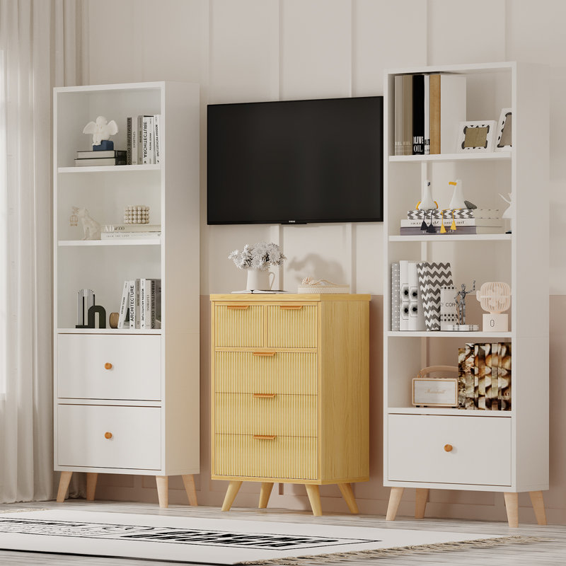 Mercer41 House of Hampton 5 Drawers Dresser, Wood Closet Dresser With ...