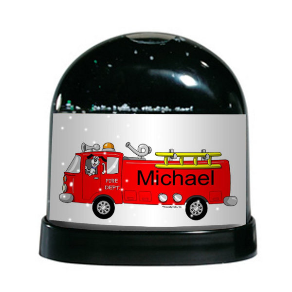 The Holiday Aisle® Friendly Folks Cartoon Caricature Fire Truck Snow ...
