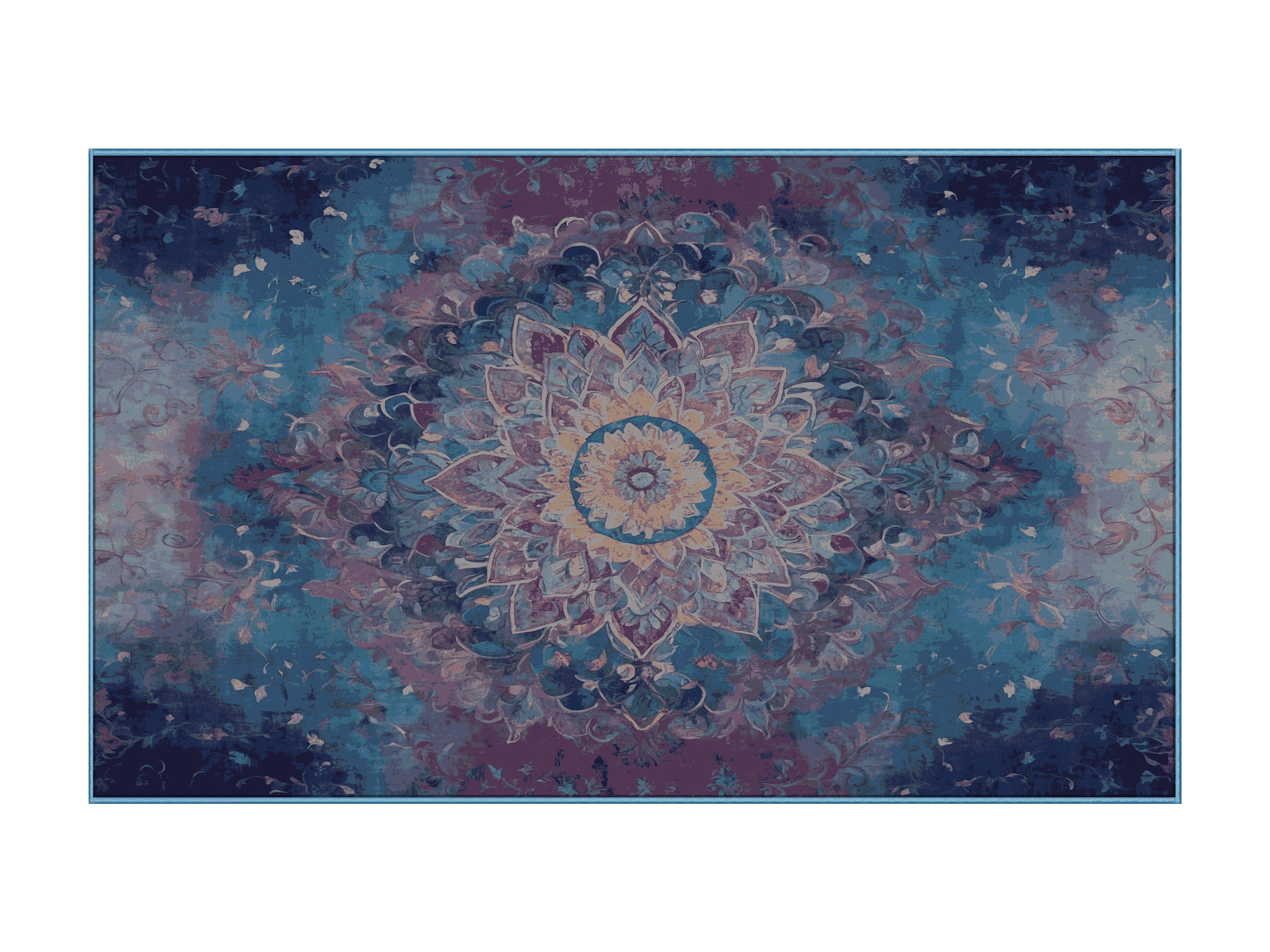 Bungalow Rose Silky Soft Plush Blue Area Rug | Wayfair