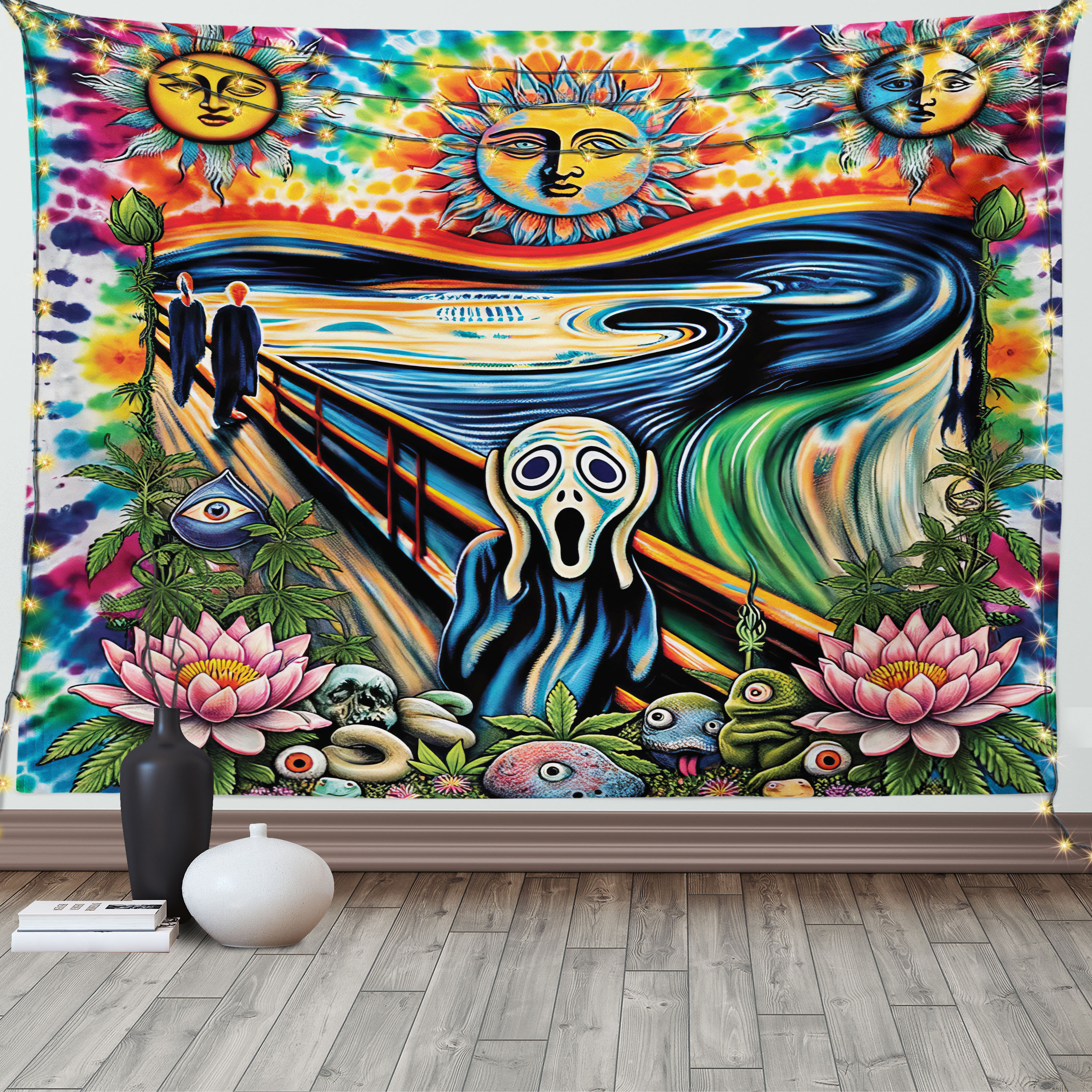 East Urban Home Trippy Tapestry Wall Hanging Esoteric Sun and Moon ...