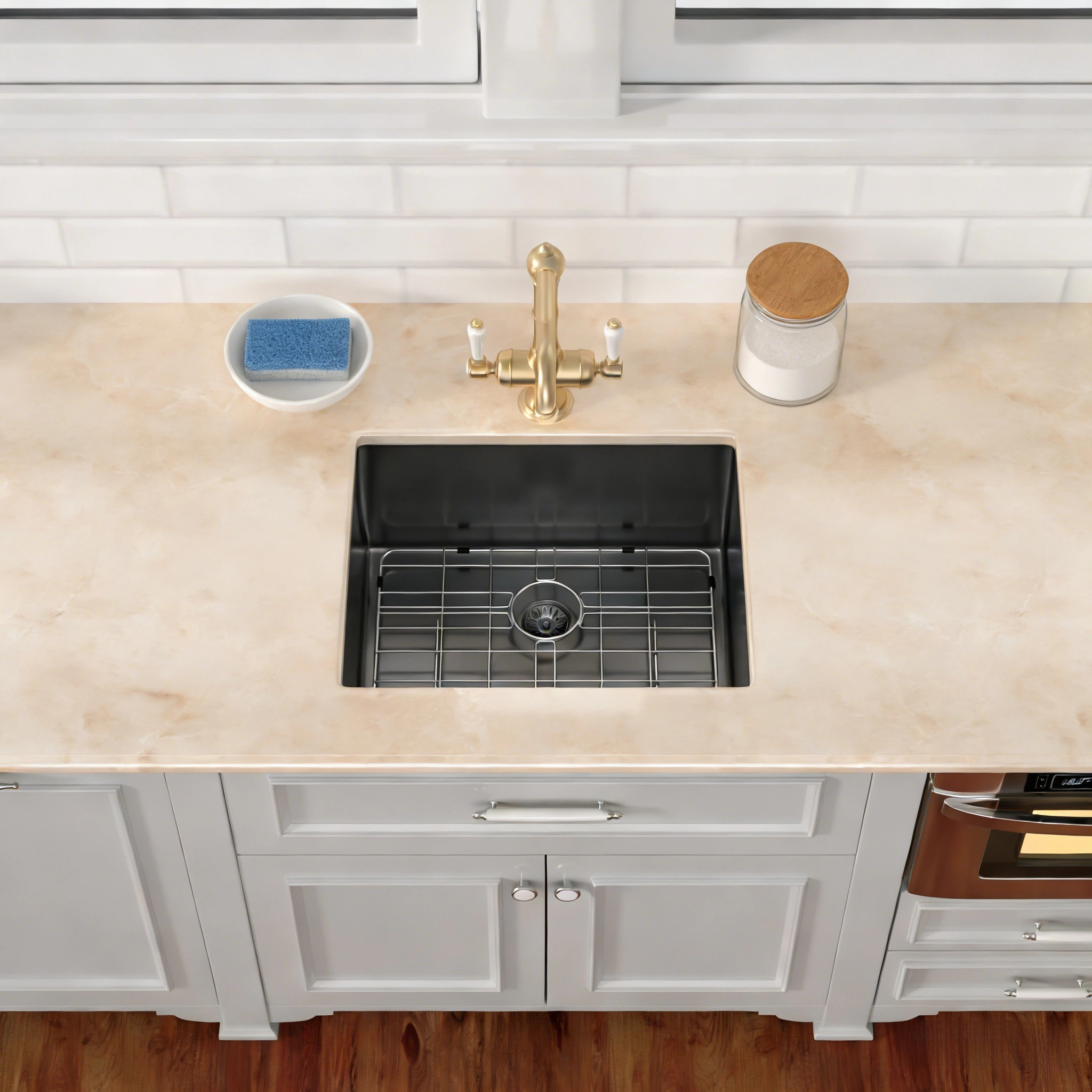 Mocoloo 23" L x 18" W Undermount Gunmetal Black Kitchen Bar Sink 16G ...