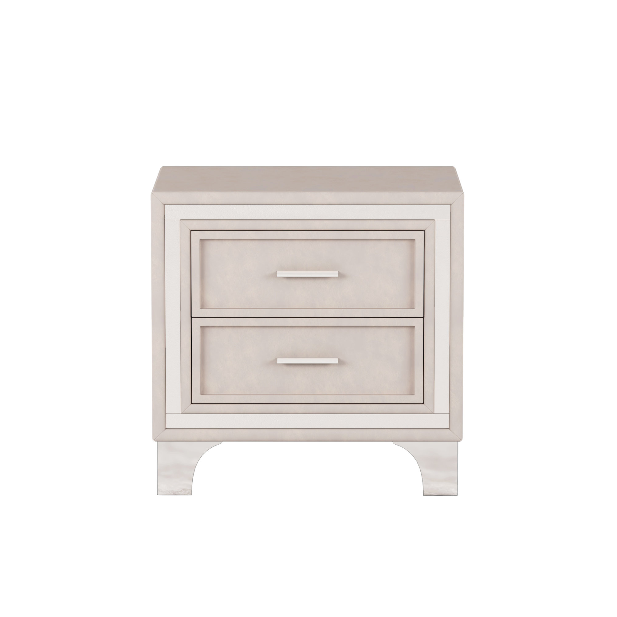 George Oliver Mid Century Vintage Nightstand With Silver Glitter Strip ...