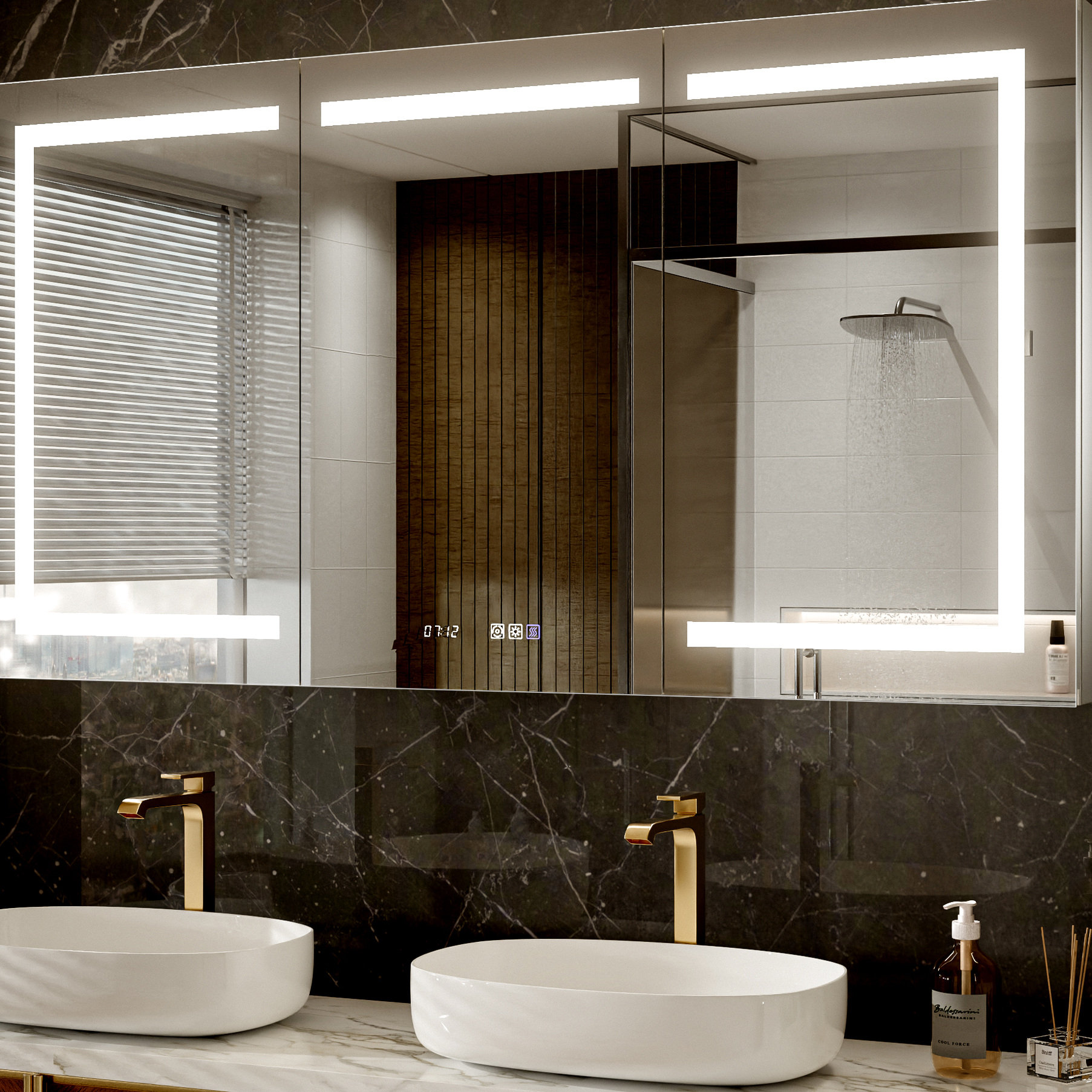 xingguangya 60"x32" Bathroom Storage Cabinet With Adjustable Led ...