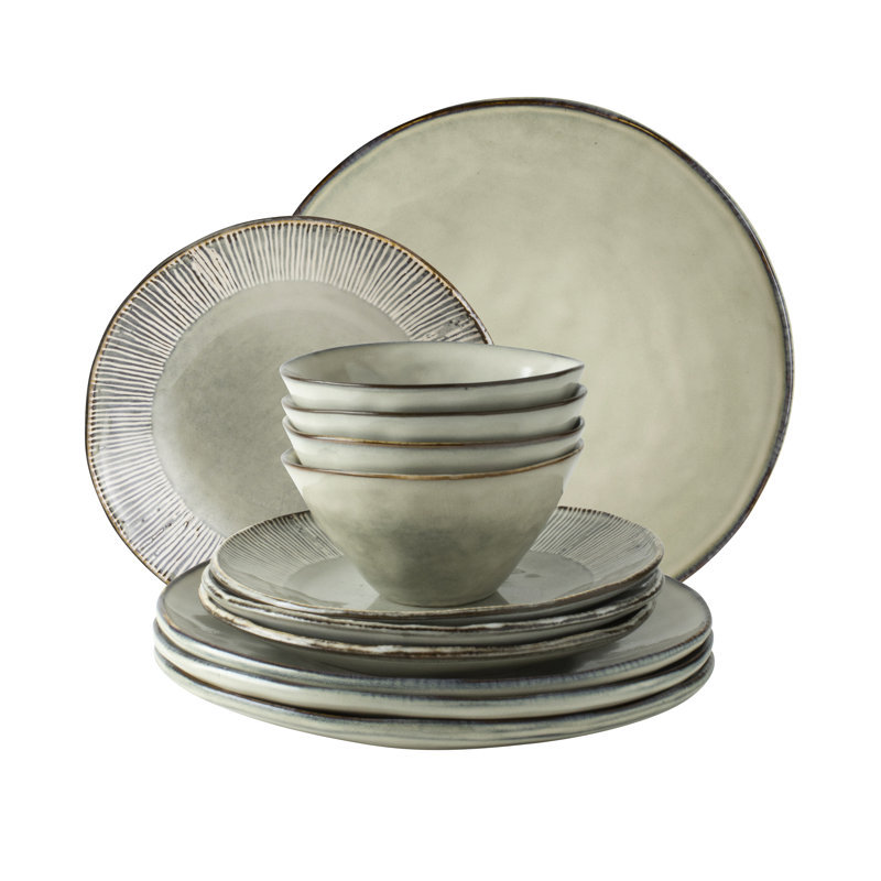 Brayden Studio® Dutch Rose Organic Handmade 16-Piece Dinnerware Gift ...