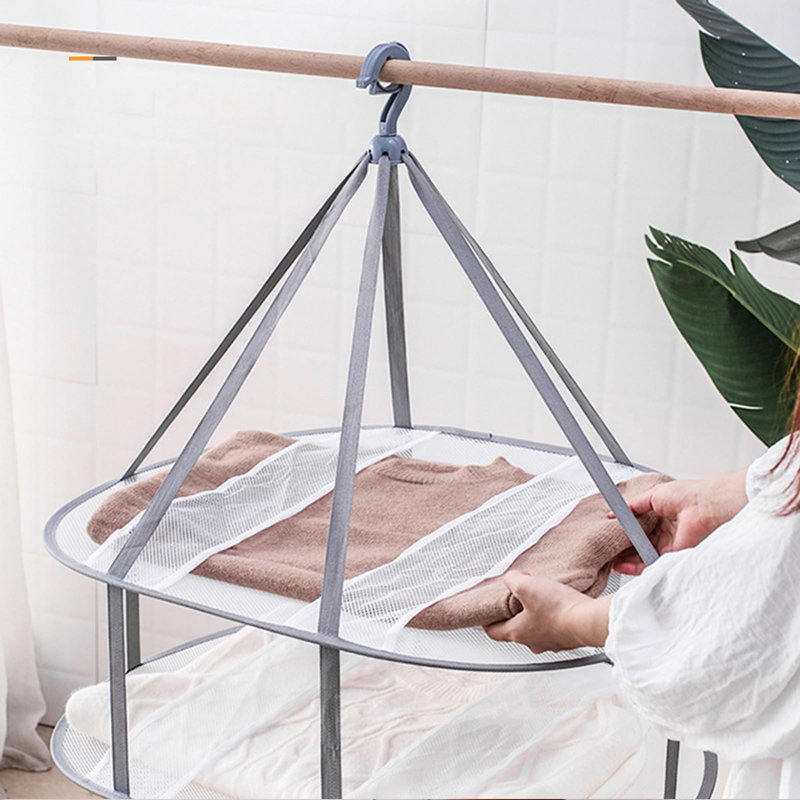 Rebrilliant 3-Tier Folded Mesh Clothes Hanging Dryer Sweater Drying ...