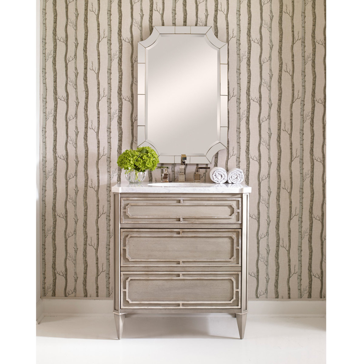 Ambella Home Collection Emperor Medium 33" W Single Bathroom Vanity Set ...