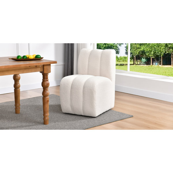 Wade Logan® Channelle 20.4" Wide Modern Bouclé Upholstered Rolling ...
