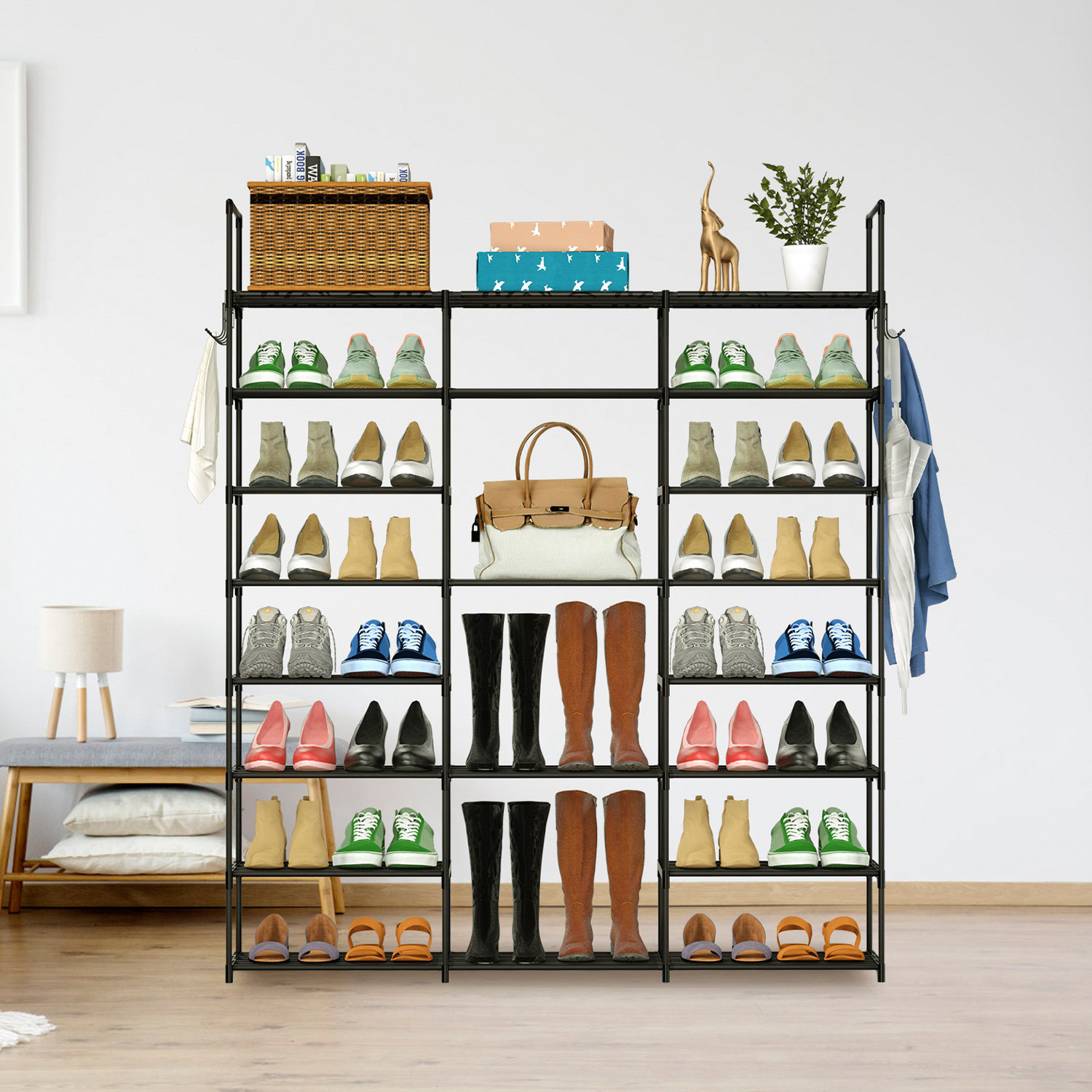 Rebrilliant 48 Pair Shoe Storage Rack for Entryway Closet - Wayfair Canada