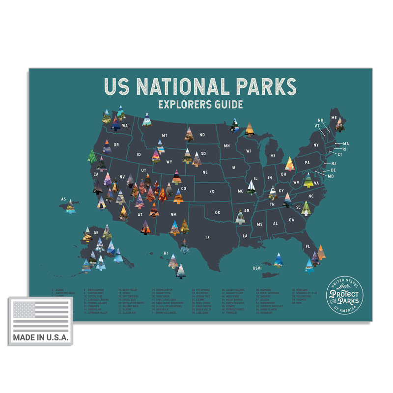 Epic Adventure Maps 24'' W x 17'' H Dry Erase And Laminated Landmark ...