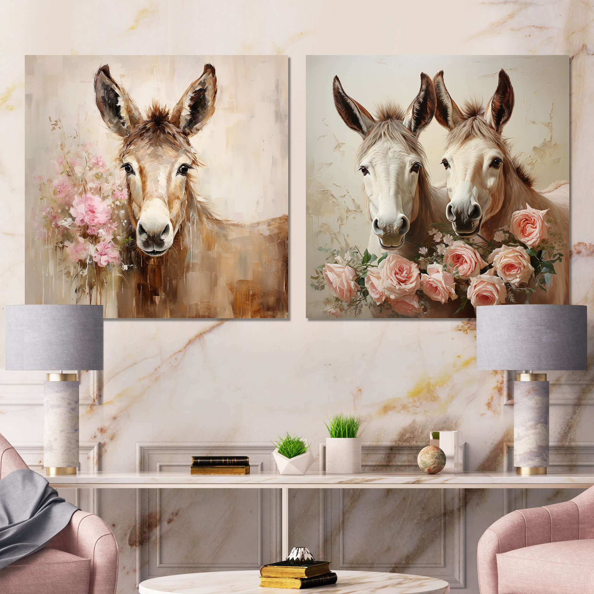 August Grove® Vintage Brown Donkey Portrait I - Donkey Canvas Prints ...
