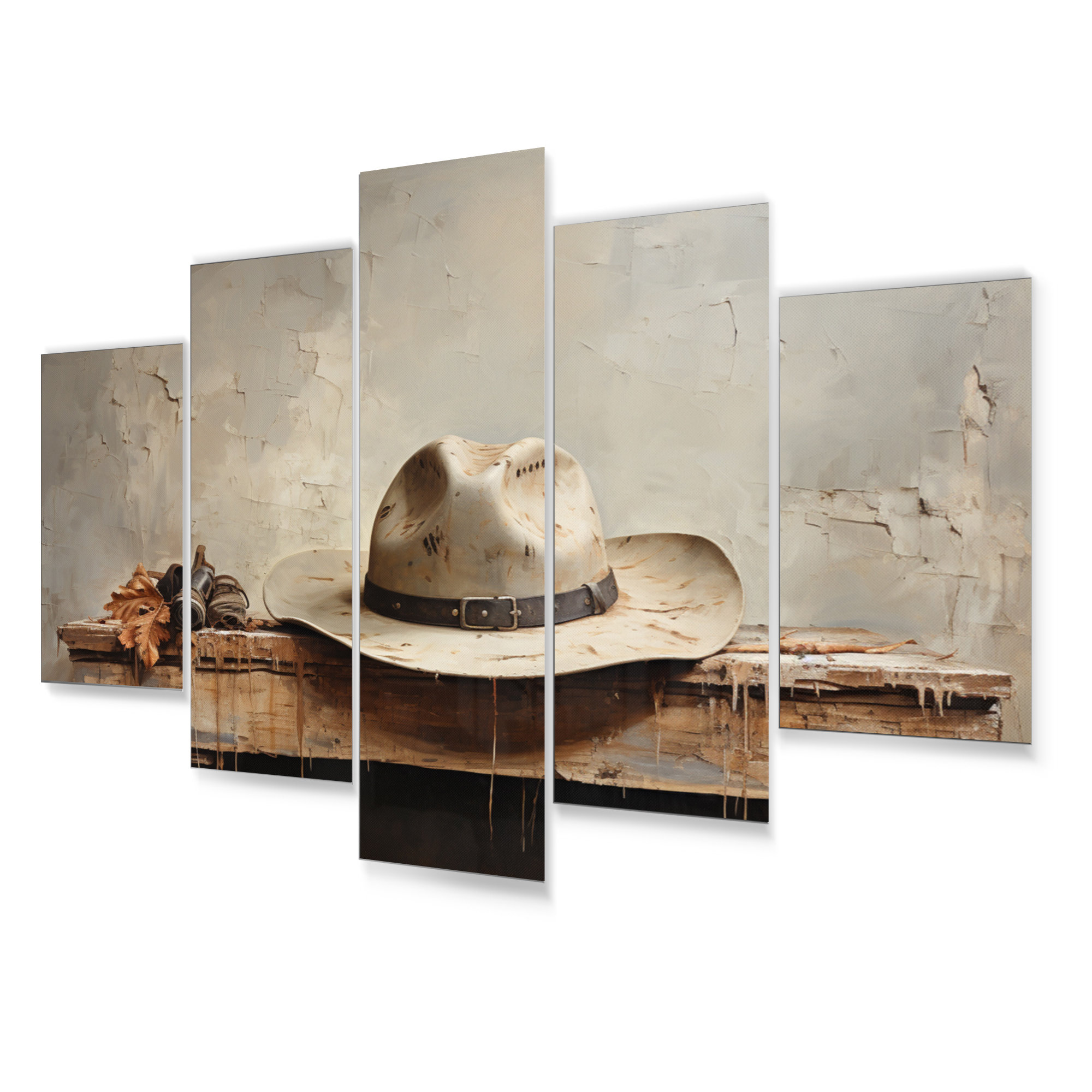 Red Barrel Studio Minimalism Cowboy Hat I - Cowboys Metal Wall Art Set ...