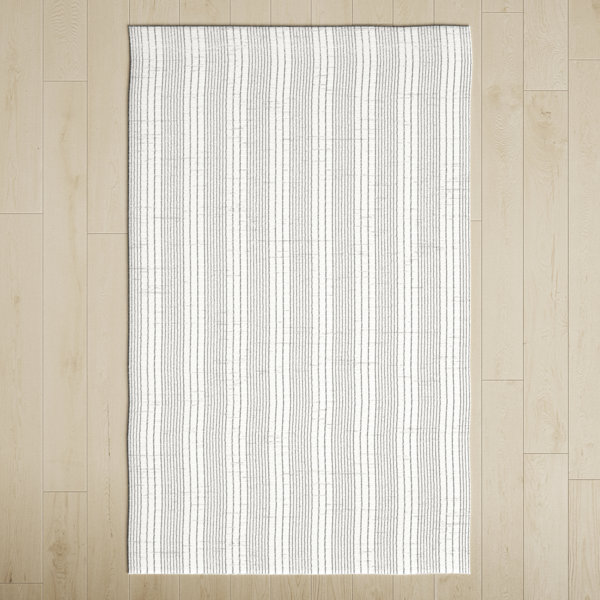 Birch Lane™ Hoxton Striped Handwoven Wool Gray/Beige Area Rug & Reviews ...