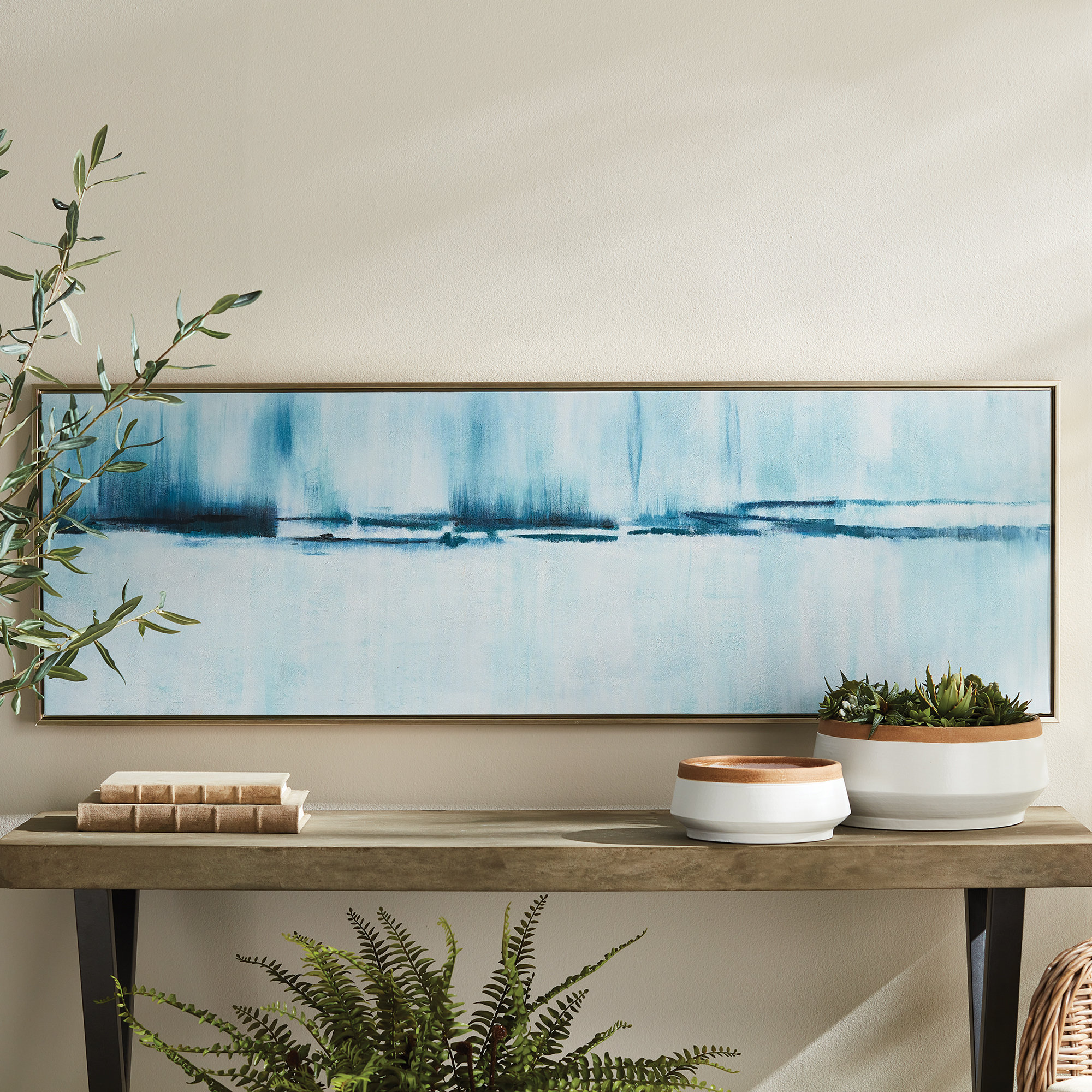 Wade Logan® Westman Cobalt Haze - Picture Frame Painting on Canvas ...