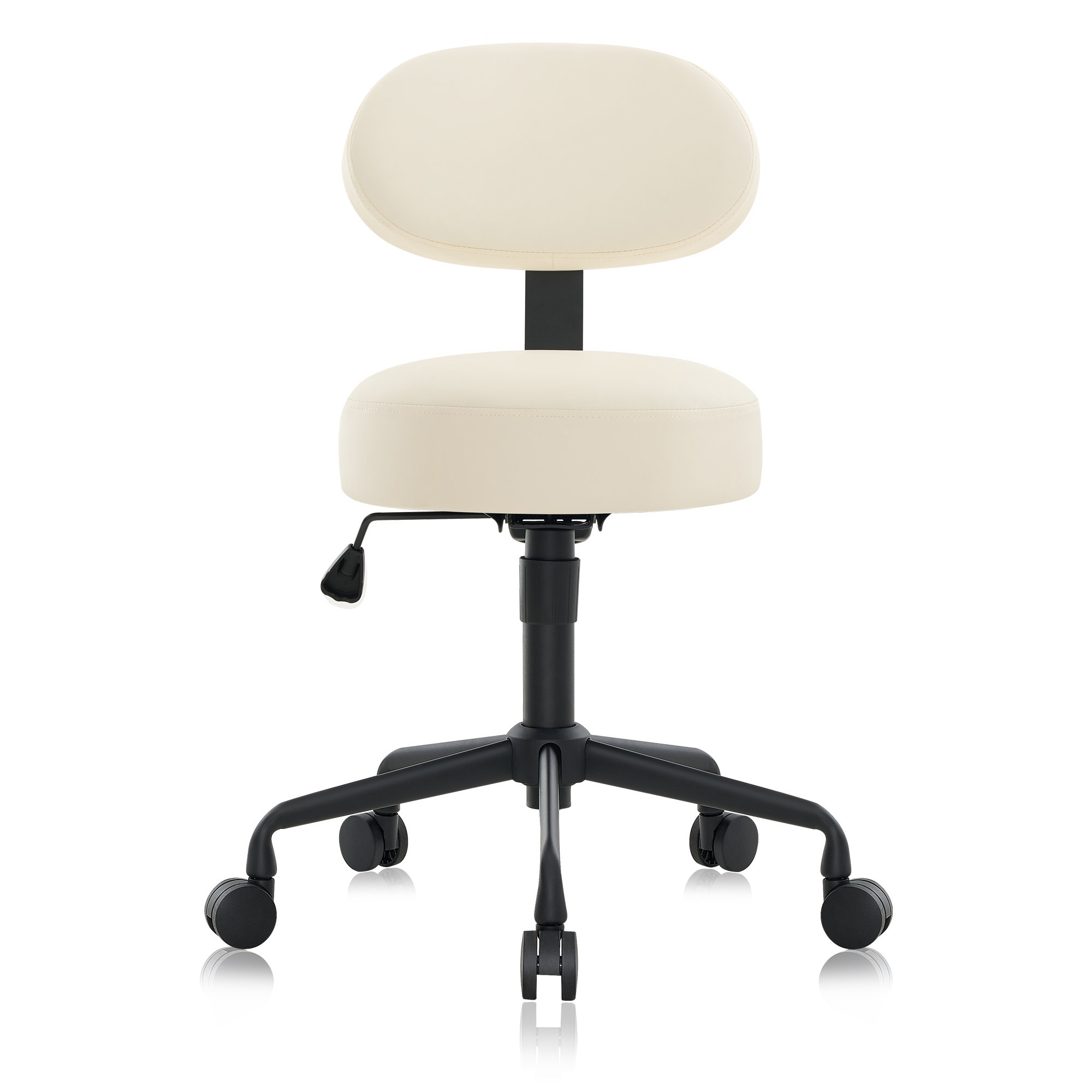 Latitude Run® Heavy-Duty Extra-Wide Seat Pneumatic Rolling Stool with ...