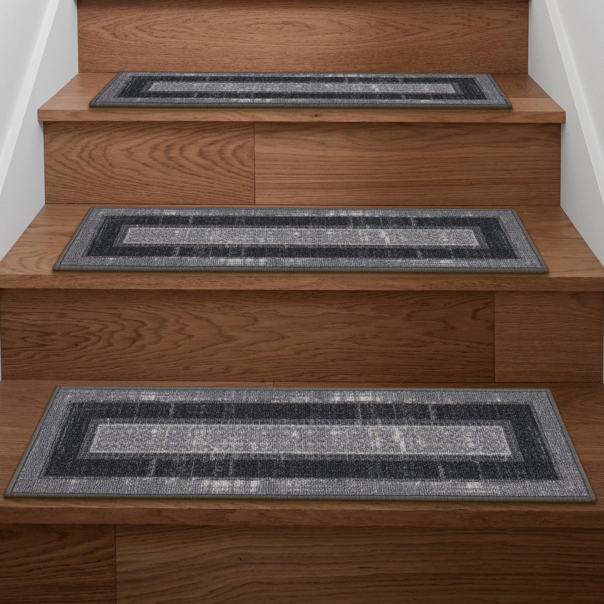 Ottomanson Machine Washable Non-Slip Rubberback Bordered Indoor Stair ...