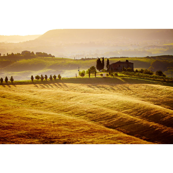Ebern Designs Dazey Image Of Typical Sunset Tuscan Landscape On Canvas ...