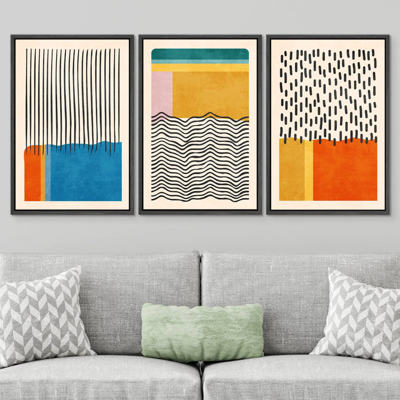 IDEA4WALL Abstract Vibrant Color Blocks Mid-Century Vibrant Color Block ...