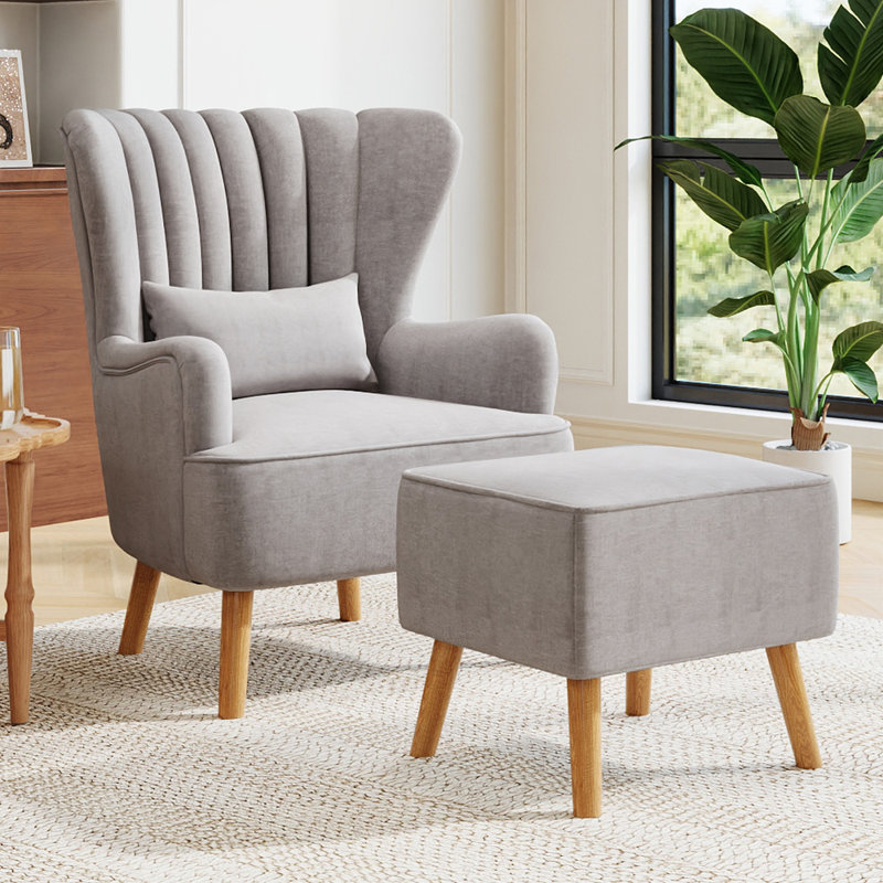 Hykkon Kiro Wingback Chair and Footstool & Reviews | Wayfair.co.uk