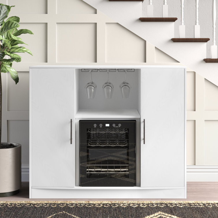 Wade Logan® Azucena Bar Cabinet with Refrigerated Cooler & Reviews ...