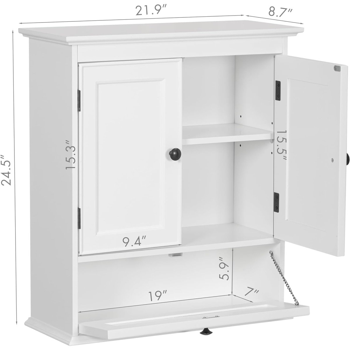 Rosecliff Heights Double Door Small Bathroom Wall Mounted Storage ...