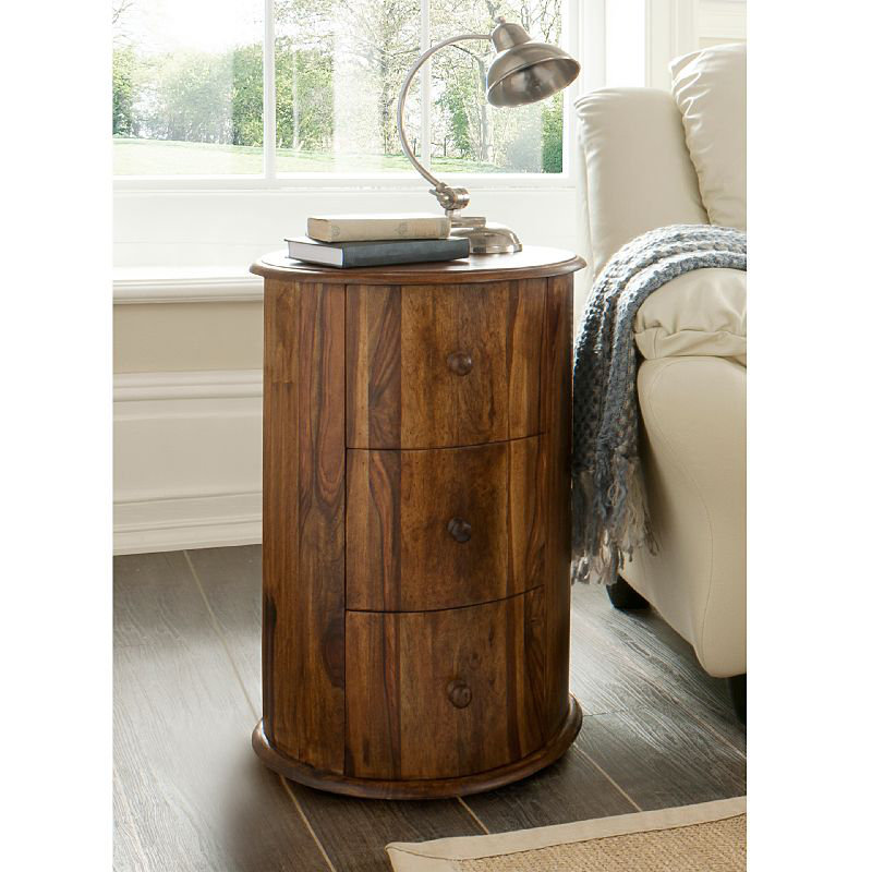 Jaipur Mukesh Round 3 Drawer Bedside Table | Wayfair.co.uk