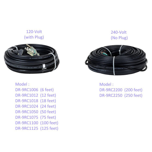 DR. INFRARED HEATER DR-9RC1006 Heating Cables for Pipes and Roof De ...