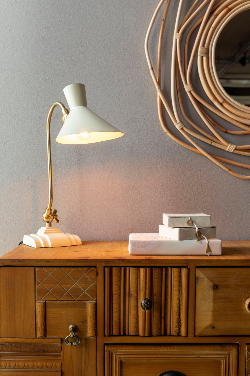 Dutchbone Gaia 18" Gold/Ivory Desk Lamp - Wayfair Canada