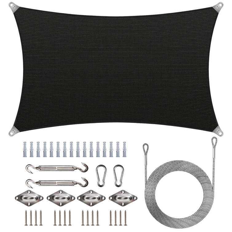 ColourTree Reinforced Super Ring 18' x 24' Rectangle Shade Sail ...