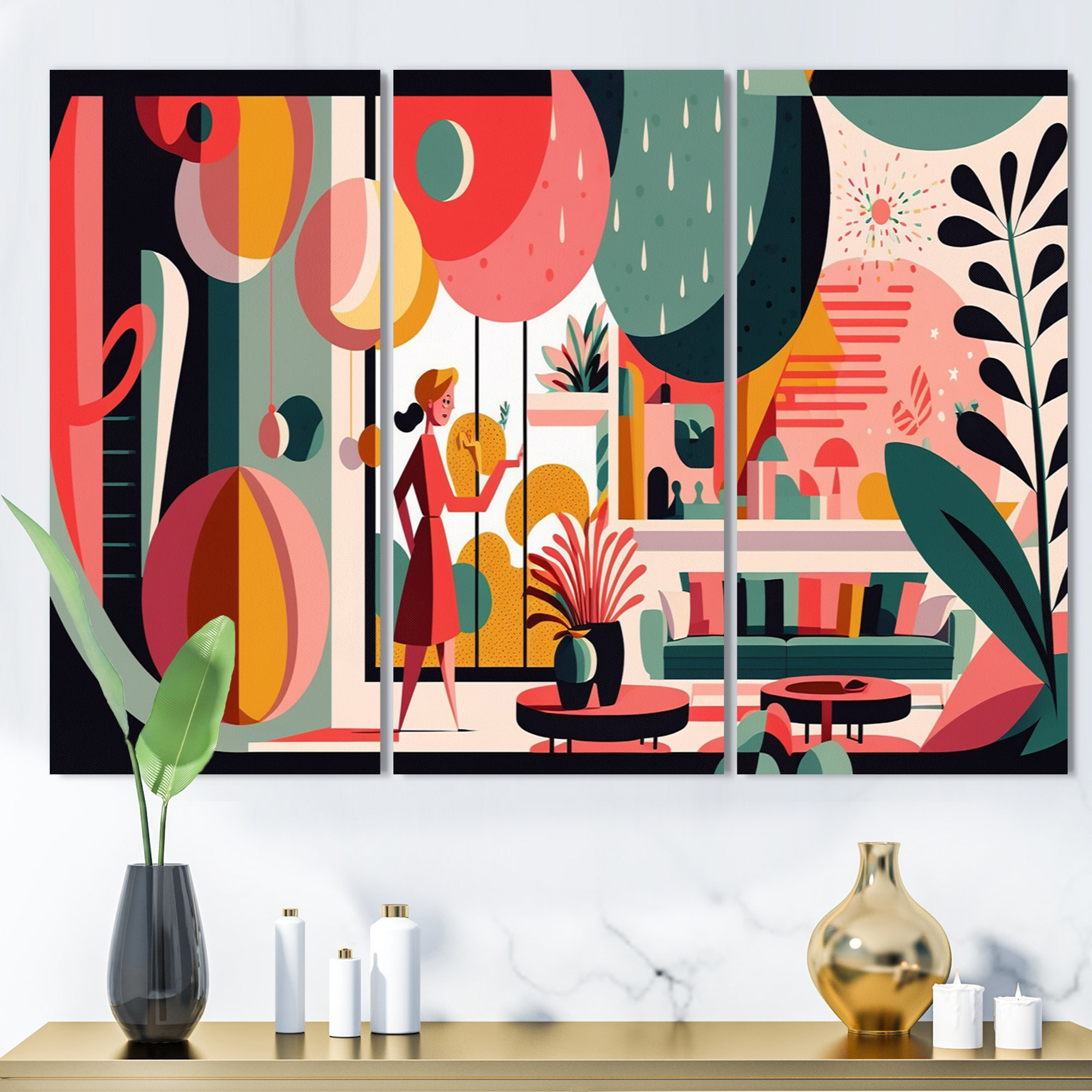 Red Barrel Studio® Futuristic Cityscape Home I - 3 Piece Print on ...