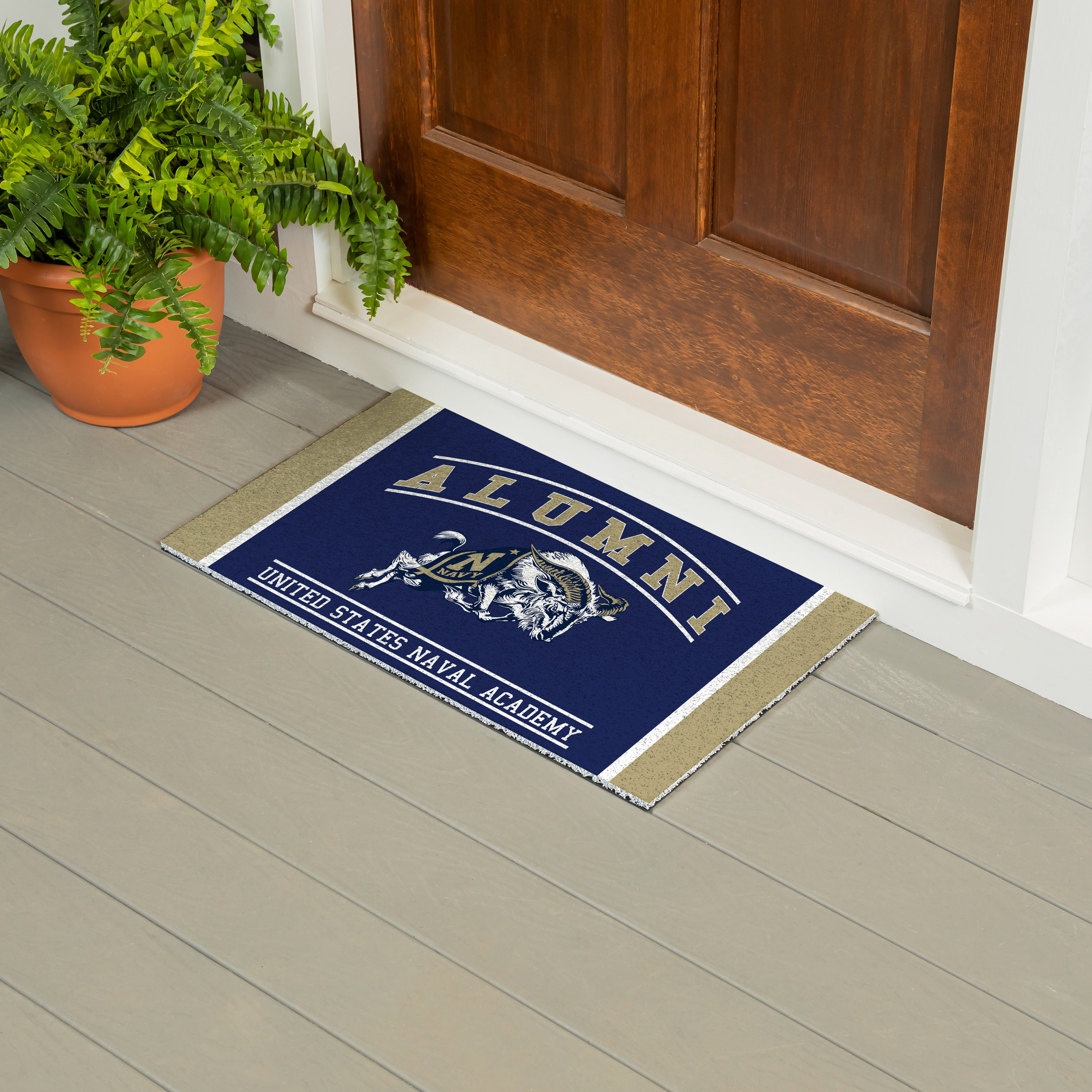 Ebern Designs US Naval Academy Alumni PVC Mat, 28"x16" | Wayfair