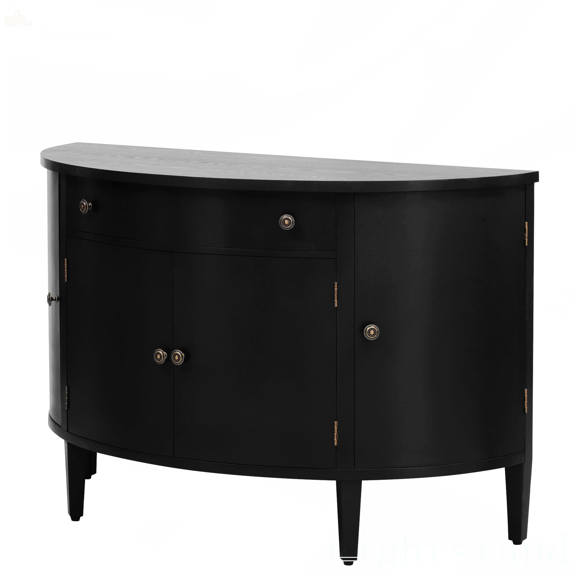 Winston Porter Elegant Curved Storage Cabinet With Adjustable Shelves ...