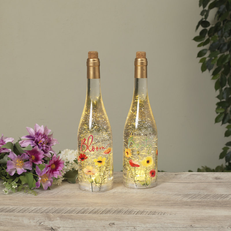 Rosalind Wheeler 12.5 In. Illuminating Flower Spinning Water Globe ...